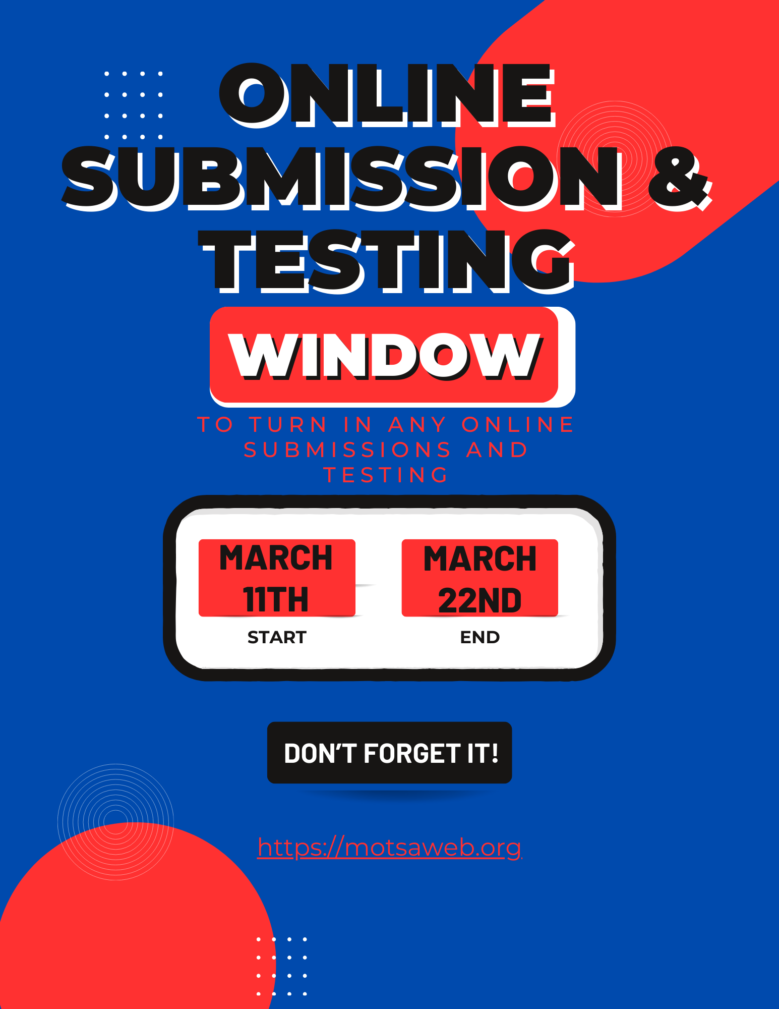 TSA Online Submission and Testing Window – Missouri TSA